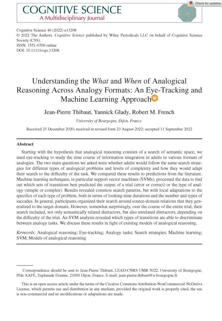 Understanding the What and When of analogical reasoning across analogy formats: An eye-tracking ...